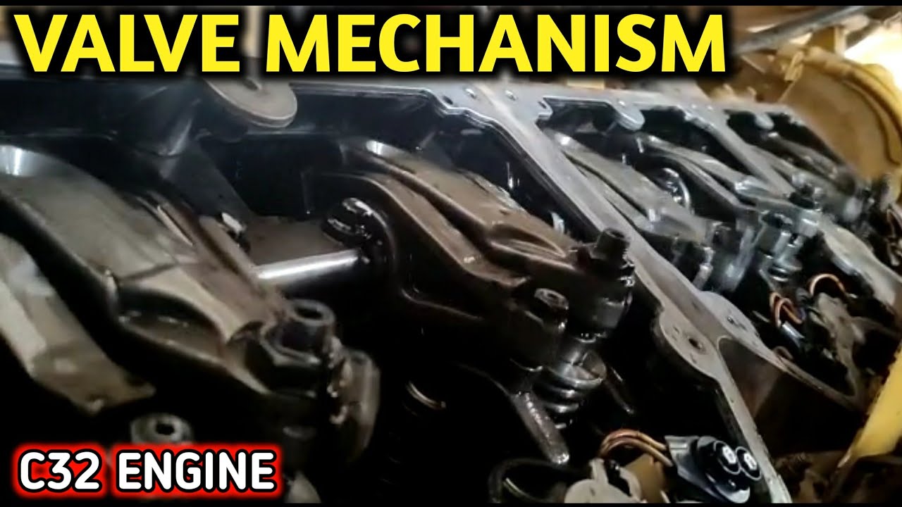 Valve Operating Mechanism On Caterpillar 777E - C32 Engine - YouTube