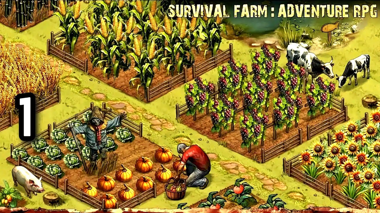 Survival Farm Adventure RPG. Gameplay Walkthrough (iOS, Android). - YouTube