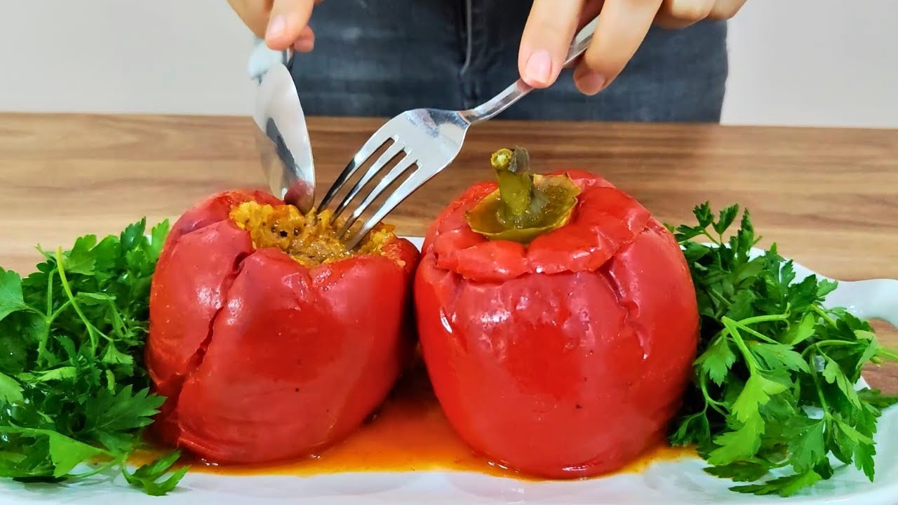 Best Stuffed Pepper Recipe Ever ! Dolmeh Felfel Persian - YouTube
