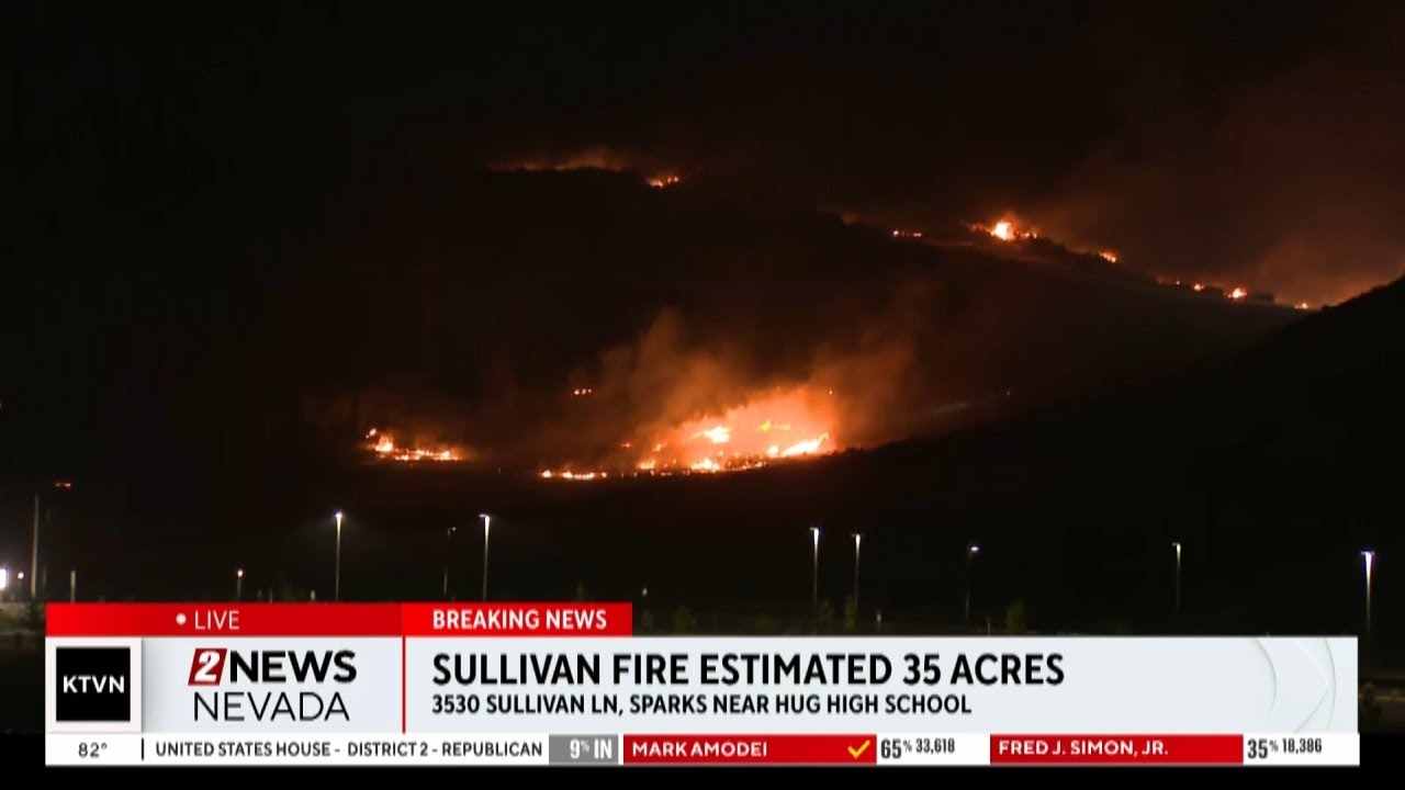Large Brush Fire Near Hug High School - YouTube