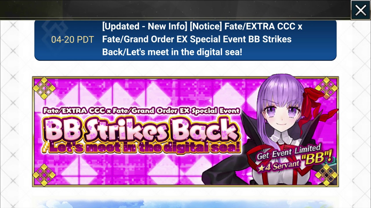 FGO NA CCC Event Dates release date - YouTube