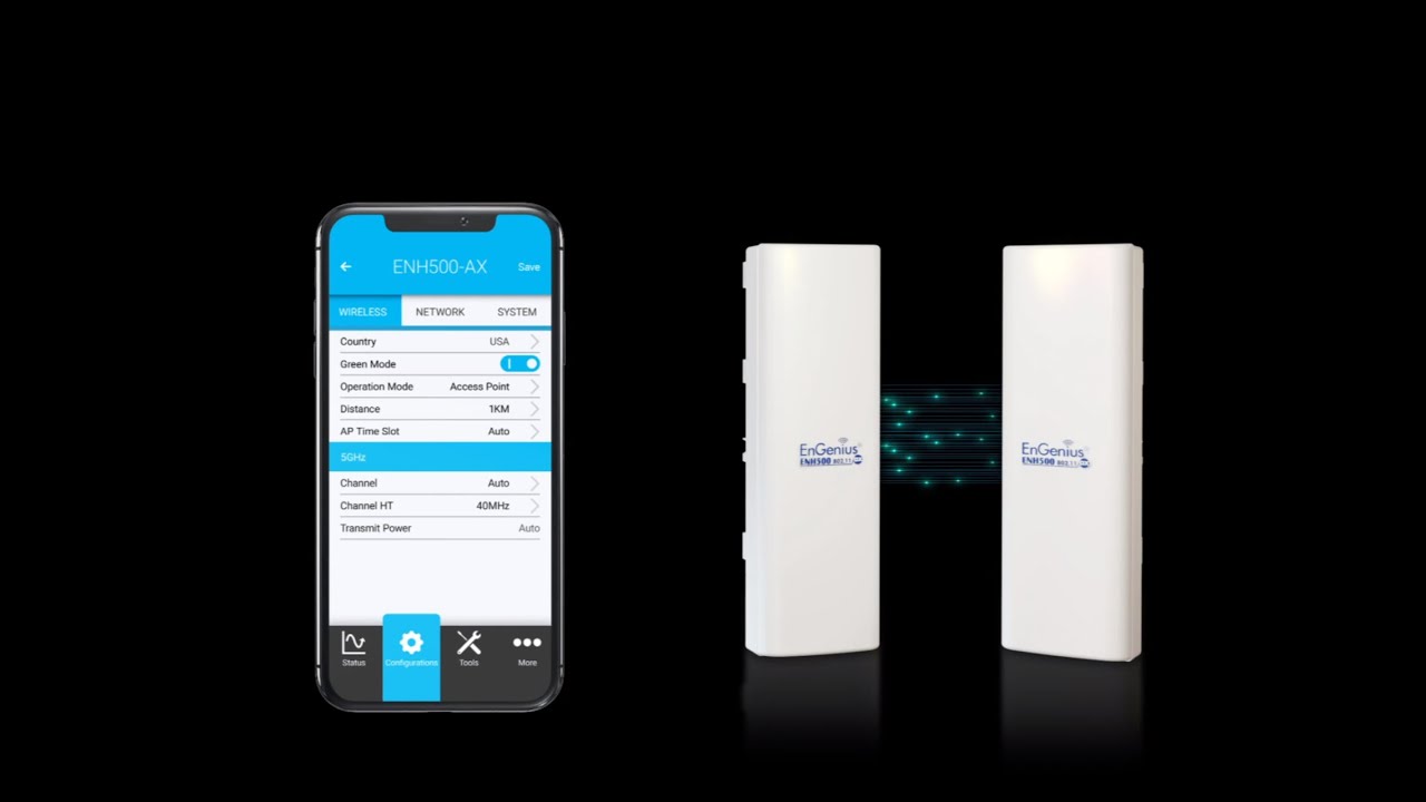 ENH500-AX: Wi-Fi 6 Outdoor AX1200 5 GHz Point to Point Wireless Bridge ...