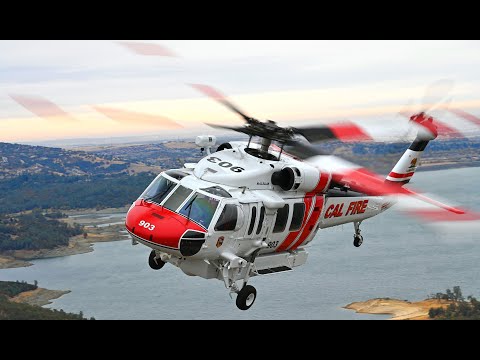Cal Fire Sikorsky S70i Fire Hawk! Walk around take off and landing ...