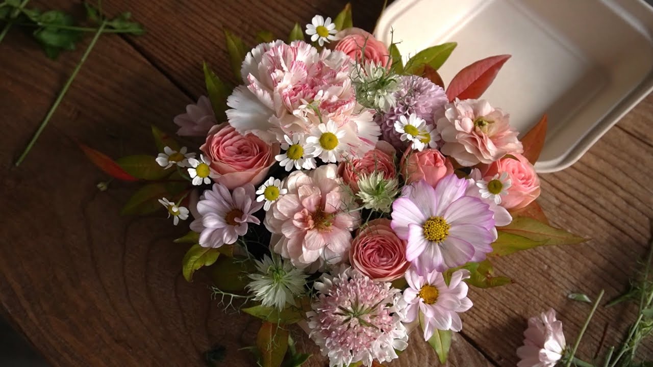 생화 도시락 케이크 / Flower lunch box cake - YouTube