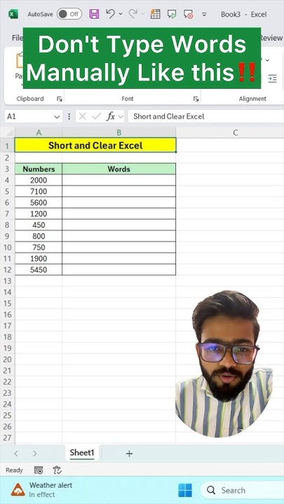 Don't Type Words Manually‼️Instead Use Wonderful Trick #excel #exceltips #exceltricks #shorts ...