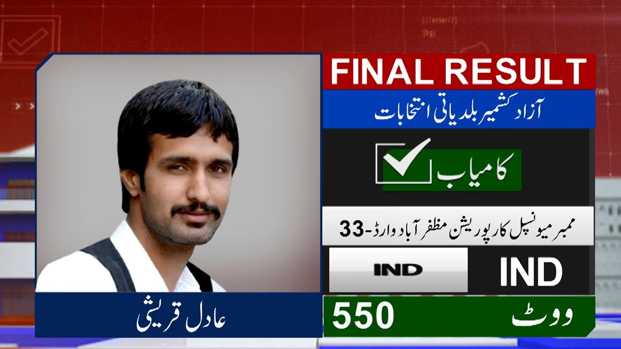 Final Result: IND Adil Qureshi Wins | Azad Kashmir Local Bodies ...