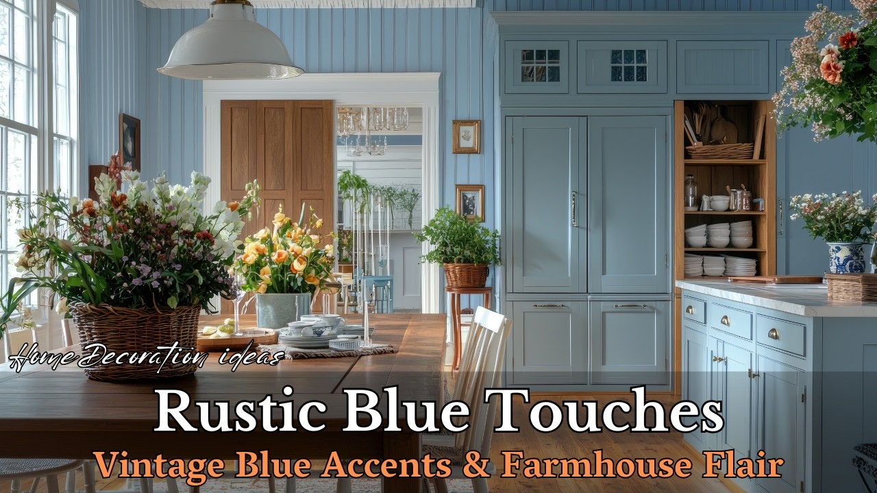 Rustic Blue Touches: The Art of Blending Old-World Grace with Cozy ...