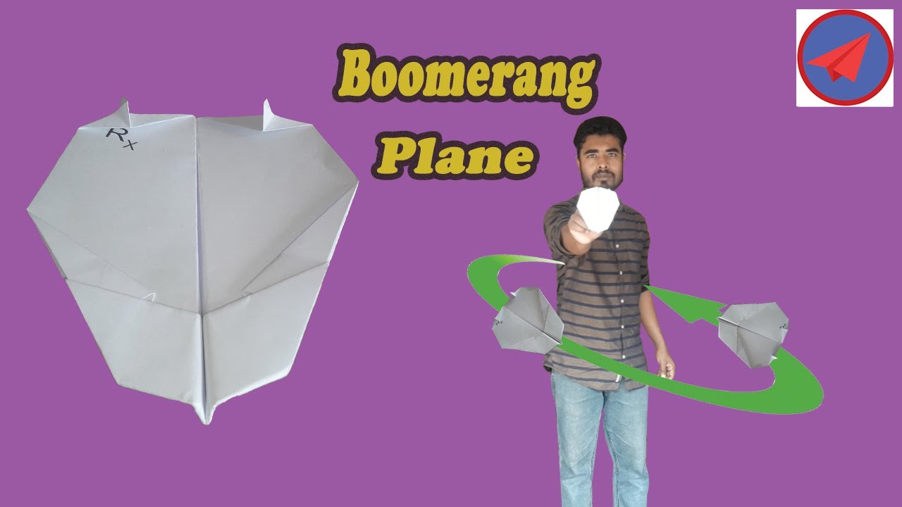 How to Make Boomerang Plane Ver 68 origami boomerang plane - YouTube