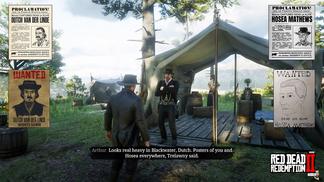 Arthur Warns Dutch about his and Hosea's Bounty Posters in Blackwater ...