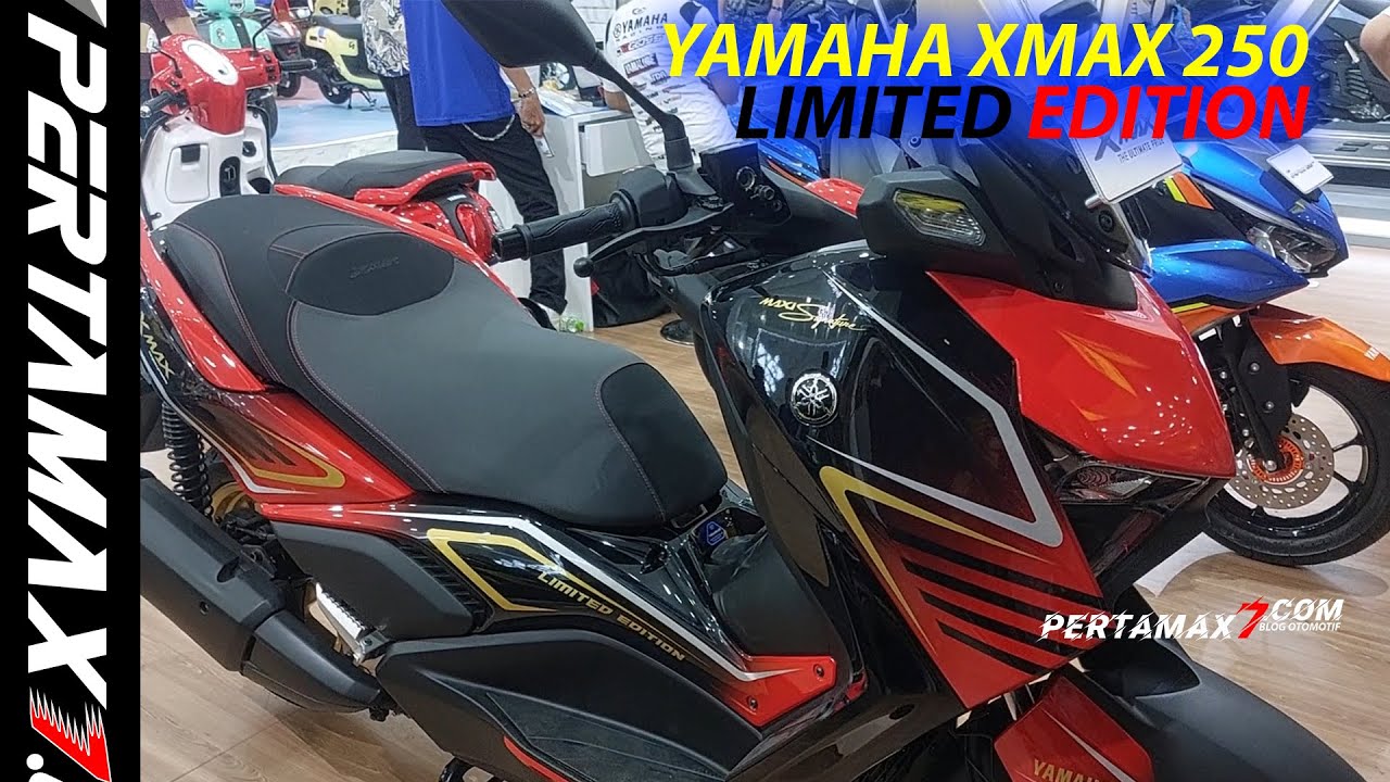 Review Modifikasi Yamaha XMAX 250 Connected Hitam Merah Cargloss Mekar ...