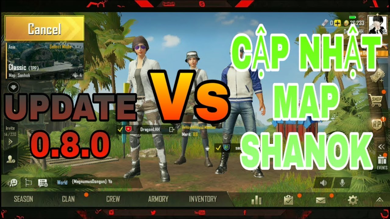 [PUBG MOBILE] UPDATE 0.8.0 BẢN QUỐC TẾ [CẬP NHẬT] MAP [SHANOK] - YouTube