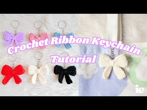 crochet ribbon keychain tutorial 🎀 how to crochet a ribbon easy for ...