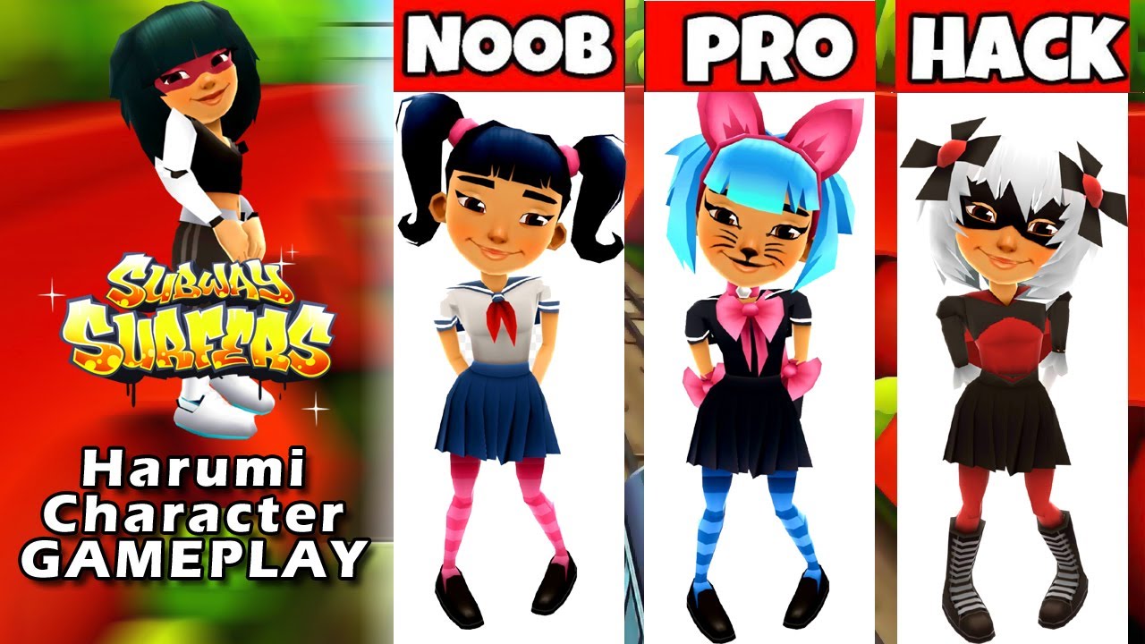 Subway Surfers NOOB vs PRO vs HACK - Harumi Character gameplay ...