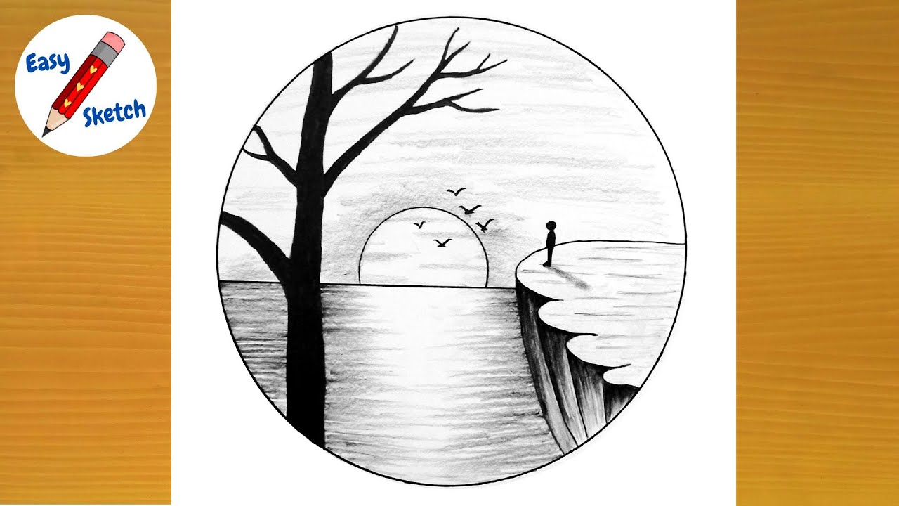 How To Draw: Boy Standing On Beautiful Cliff At Sunset - YouTube