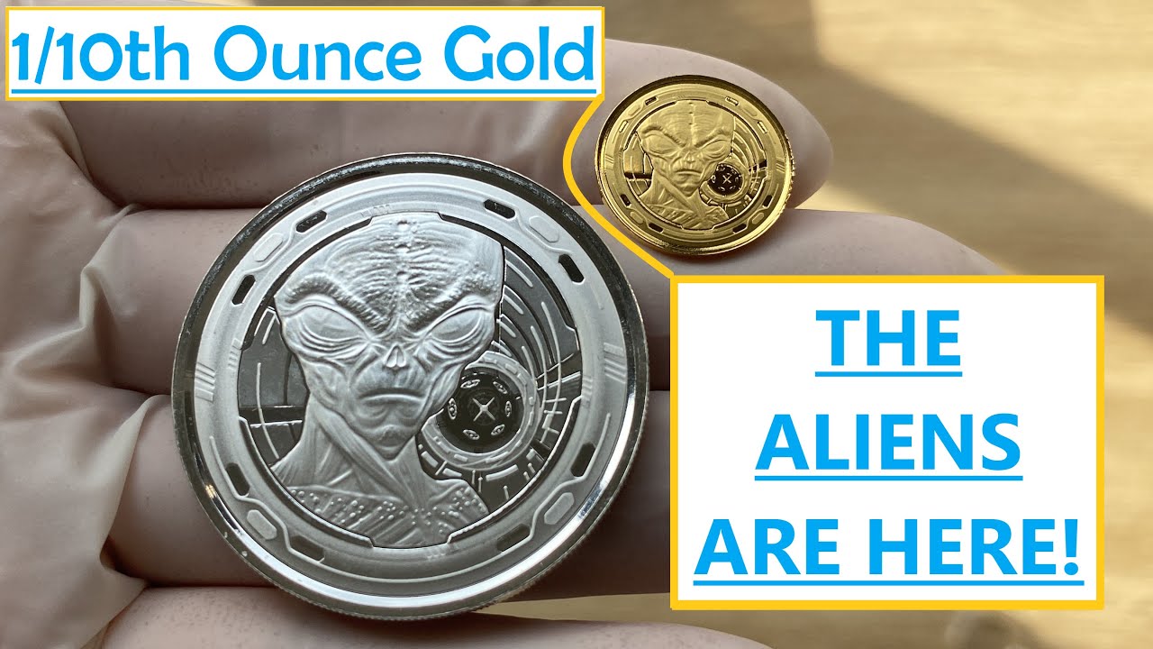 Republic of Ghana Space Alien Scottsdale Mint 1/10oz Gold Bu Coin - YouTube