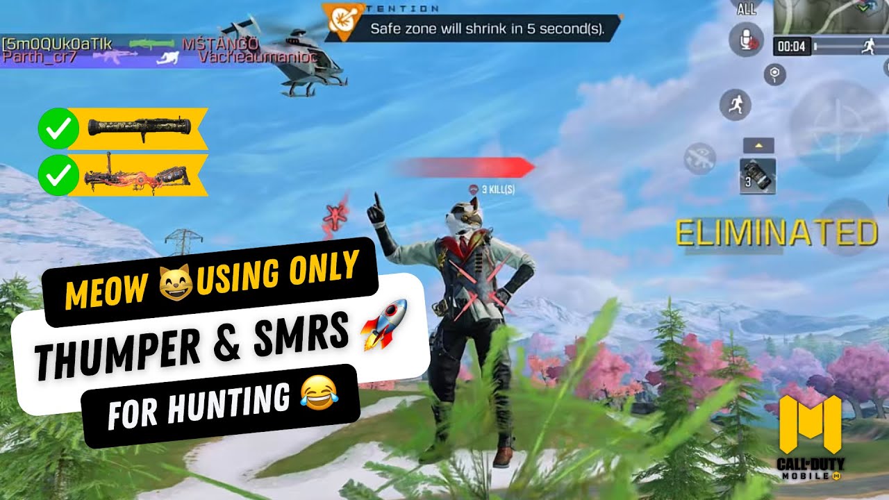 Meow Using Only Thumper & SMRS 🚀 for Hunting 😸😂 | Call of Duty Mobile Gameplay | CODMobile ...