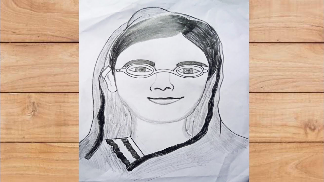 How to draw Begum Rokeya step by step. - YouTube