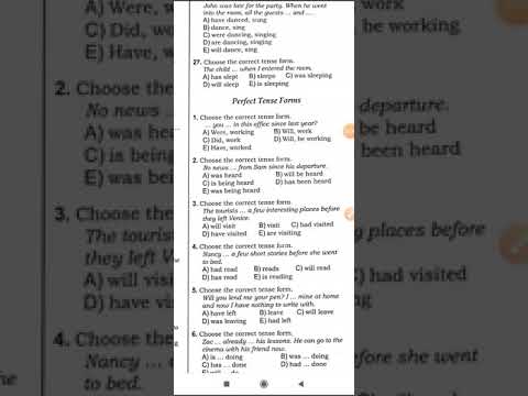 Toplu - Perfect Tense Forms 1-34 izahı