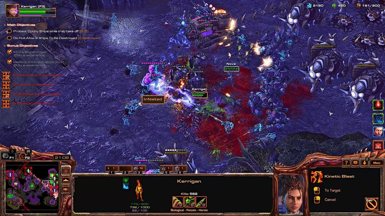 SC2 Co-Op Miner Evacuation "Out Of Sight" Sarah Kerrigan GamePlay ...