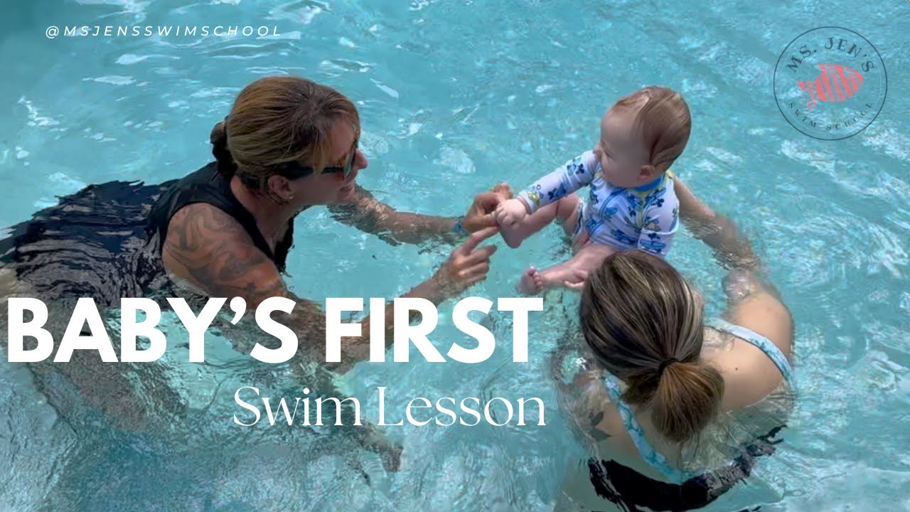 Baby’s 1st Swim Lesson with Ms Jen’s Swim School - YouTube