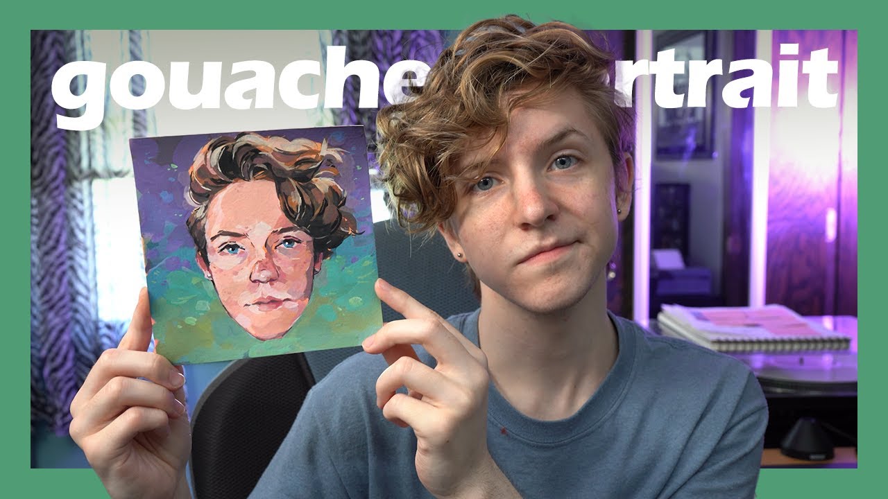 My Gouache Portrait Process (real-time painting) - YouTube