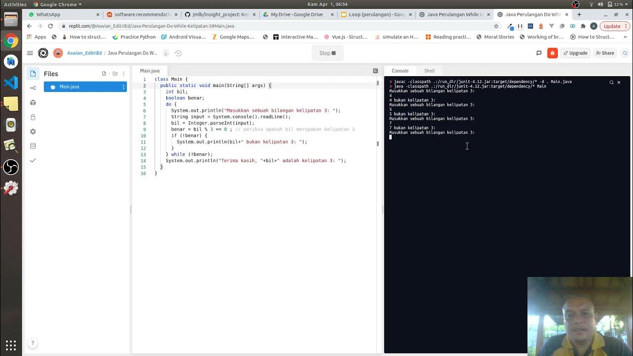 Pemrograman Java: Perulangan Bagian 08 - Menggunakan Do-While - YouTube