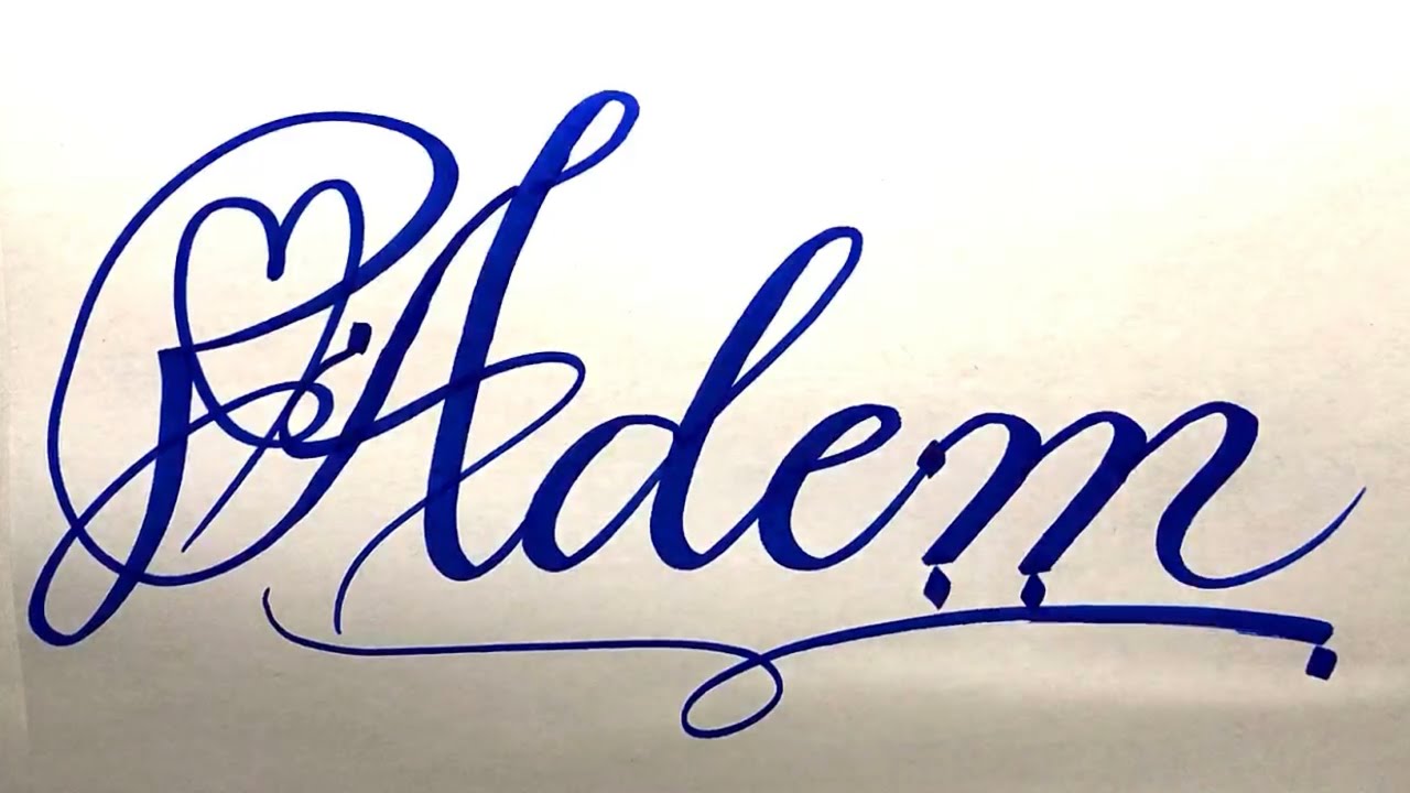 Adem Name Signature Calligraphy Status | How to Draw, Cursive ...