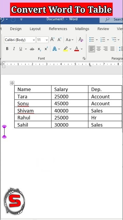 How To Create Table In Ms Word | Short Method To Insert Table| #short #word #exceltutorial - YouTube