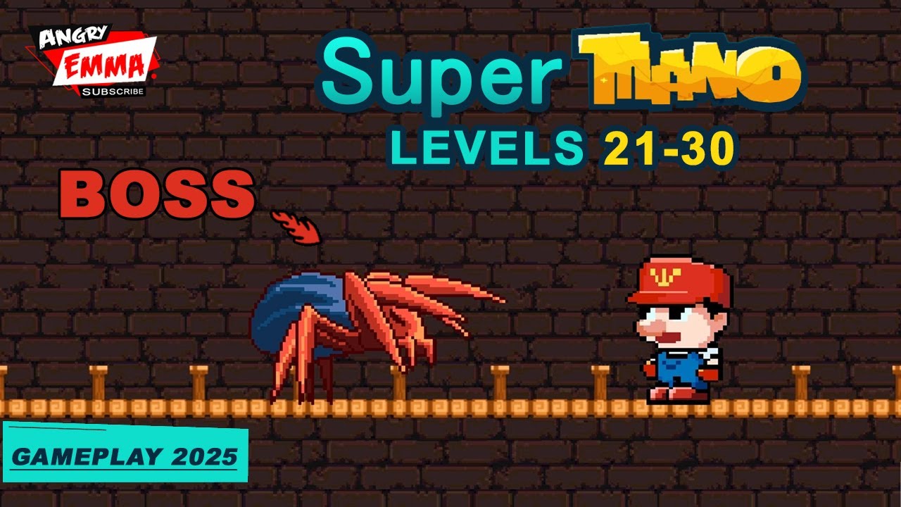Super Mano - Levels 21-30 + BOSS (gameplay 2025) - YouTube