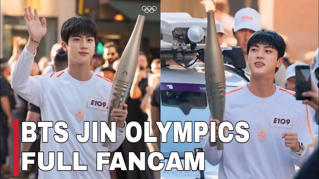 Olympic Torchbearer BTS Jin appearance, BTS Jin Paris Olympics Full ...