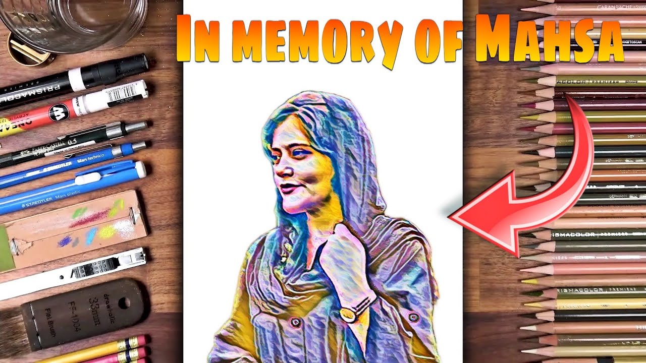 Drawing a girl _ Mahsa Amini - YouTube