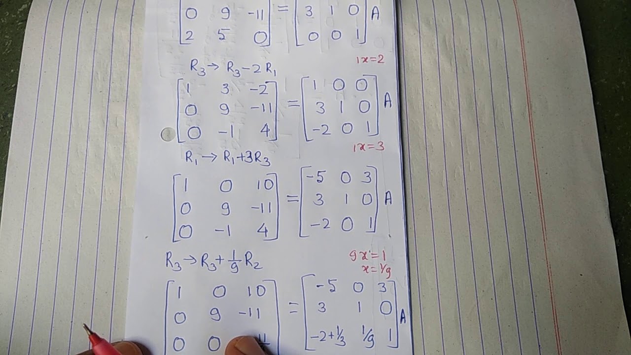 Easiest way to find inverse using elementary row operation - YouTube