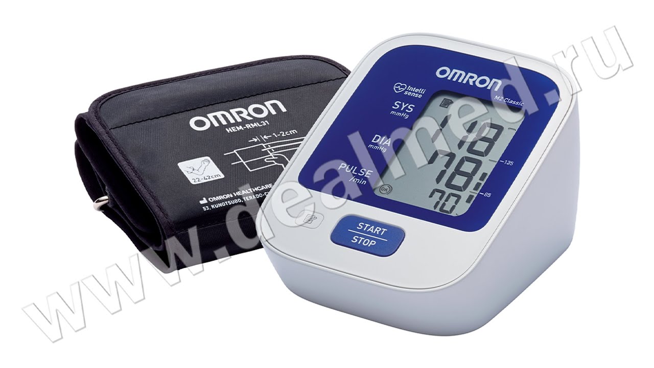 Автоматический тонометр OMRON M2 Classic (HEM-7122-ALRU) Адаптер+Универсальная манжета, Япония ...