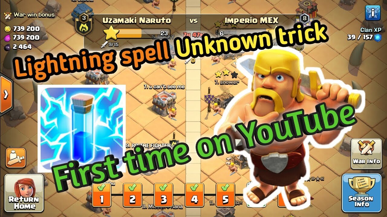 Lightning Spell new trick First Time on youtube |COC - YouTube
