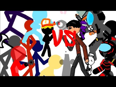 the stick mans vs the bad guys. part (1) - YouTube