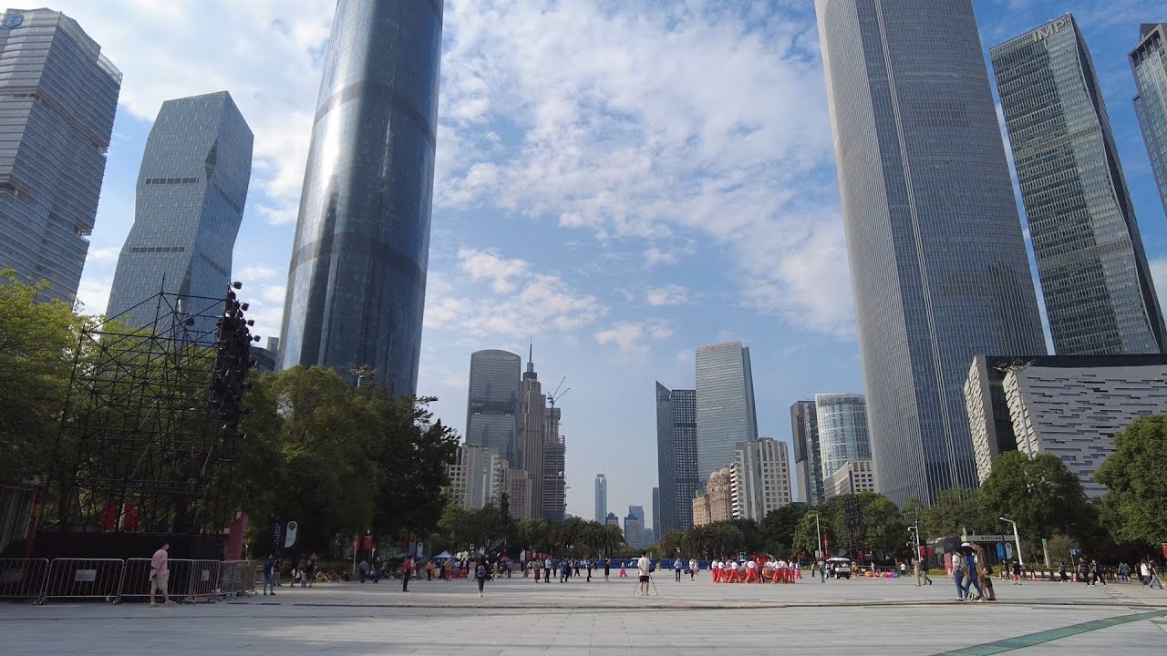 2K Walk in Zhujiang New Town CBD in Tianhe District, Guangzhou 广州天河区珠江 ...