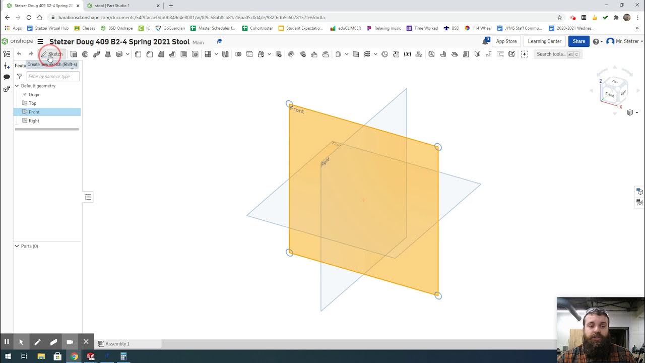 Onshape Stool Video 1 Creating a document and sketching trapezoid - YouTube