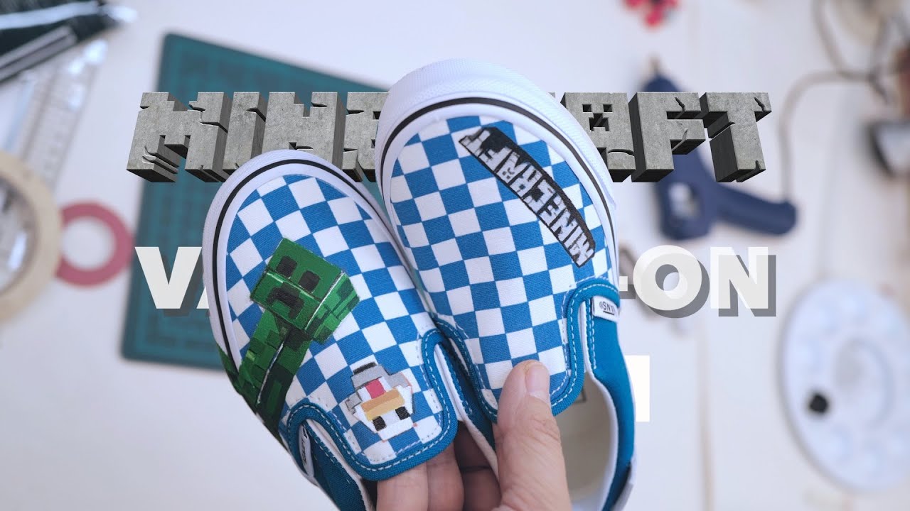 마인크래프트 반스 슬립온 커스텀 minecraft vans slip-on custom - YouTube