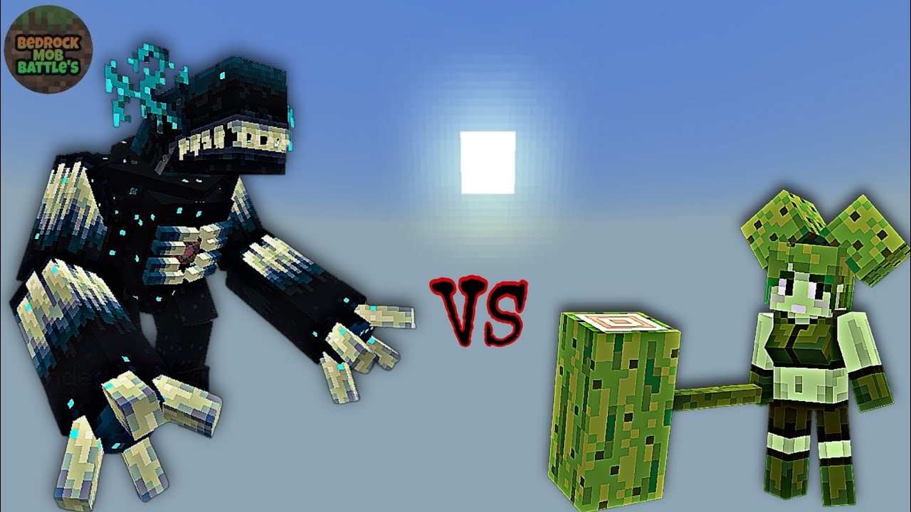 Remake Commanded Warden vs Cacti Cathie | Minecraft Bedrock | Mob ...