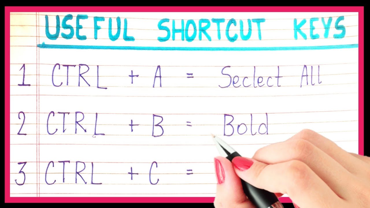 Useful short cut keys | Computer short cut | Important computer ...