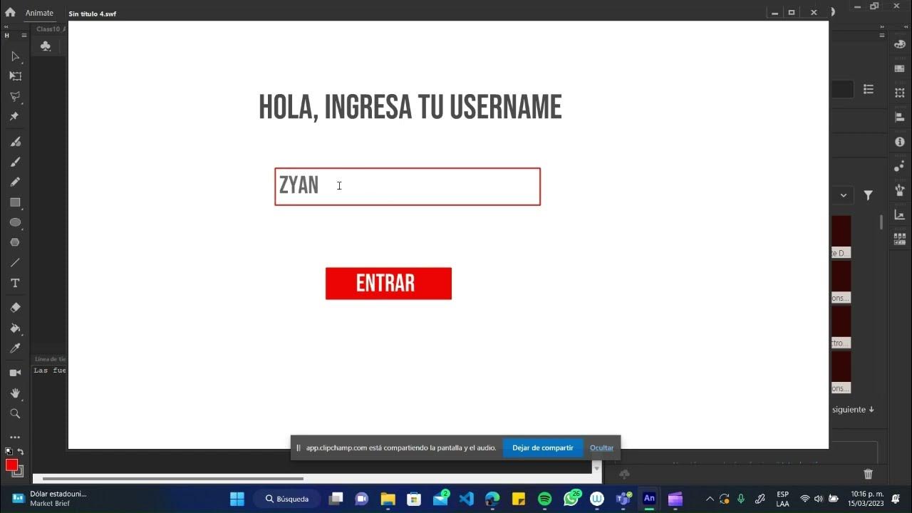 Tutorial ¿Cómo hacer un botón y cómo pasar datos de un input text a dynamic text? con Animate ...