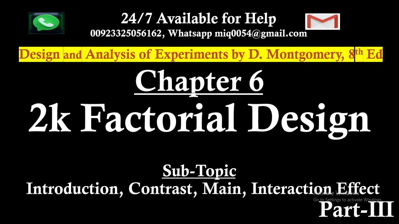2k Factorial Design | 2k Factorial Lecture | 2k Problem Solved By Hand ...