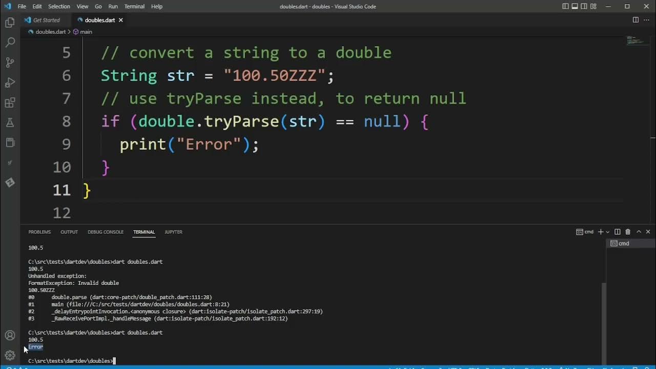 Dart double data type - YouTube
