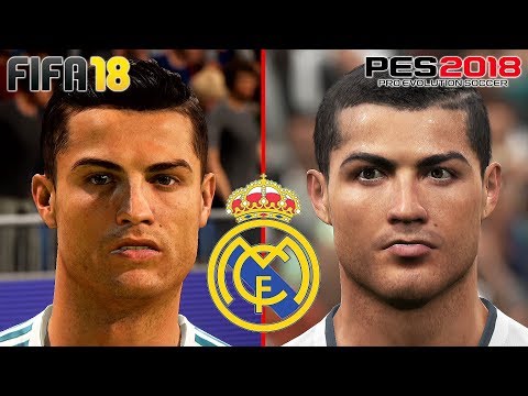 FIFA 18 vs PES 2018 - REAL MADRID Face Comparison @ 1080p HD ✔