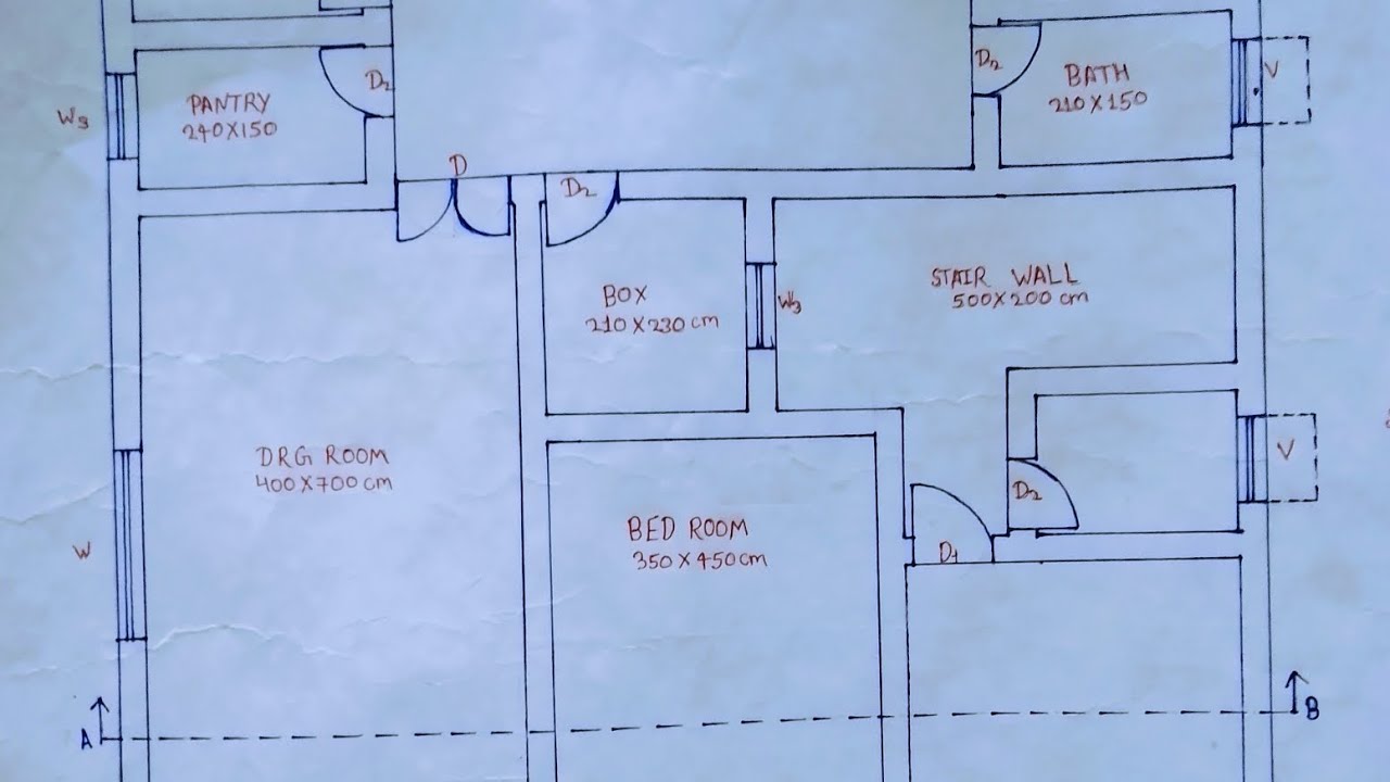 🟧 Part- 2 BUILDING DRAWING//Draw a Home Plan//...Front Elevation...// CROSS section... - YouTube