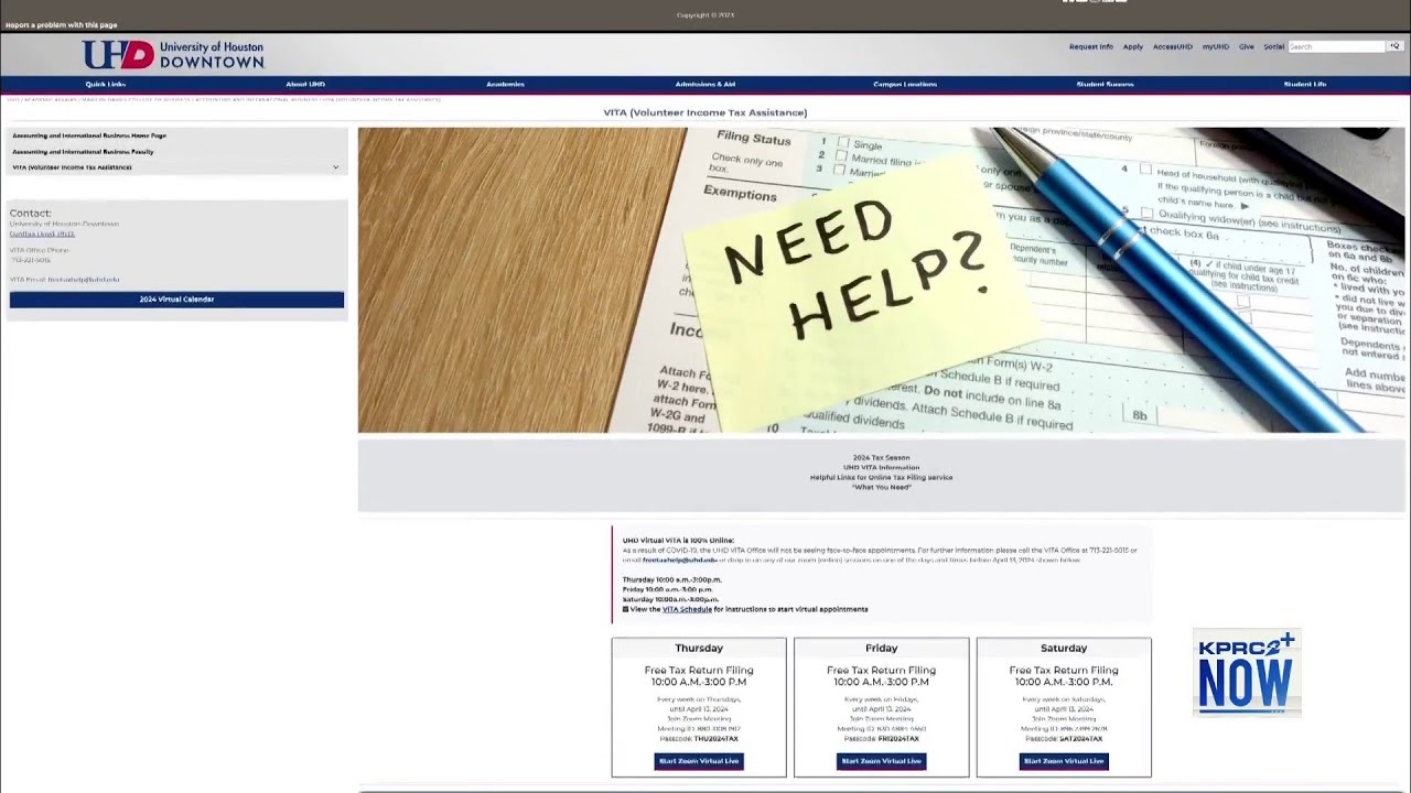 UHD VITA: Free tax return assistance in Houston - YouTube