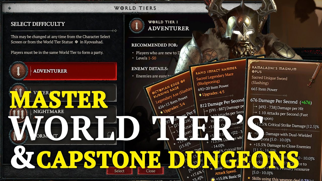 Diablo 4 World Tiers & Capstone Dungeons THINGS YOU MUST KNOW!! - YouTube