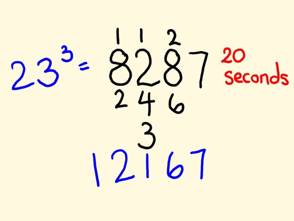 Cube Trick Work Out Cubic Numbers 1 100 Fast YouTube