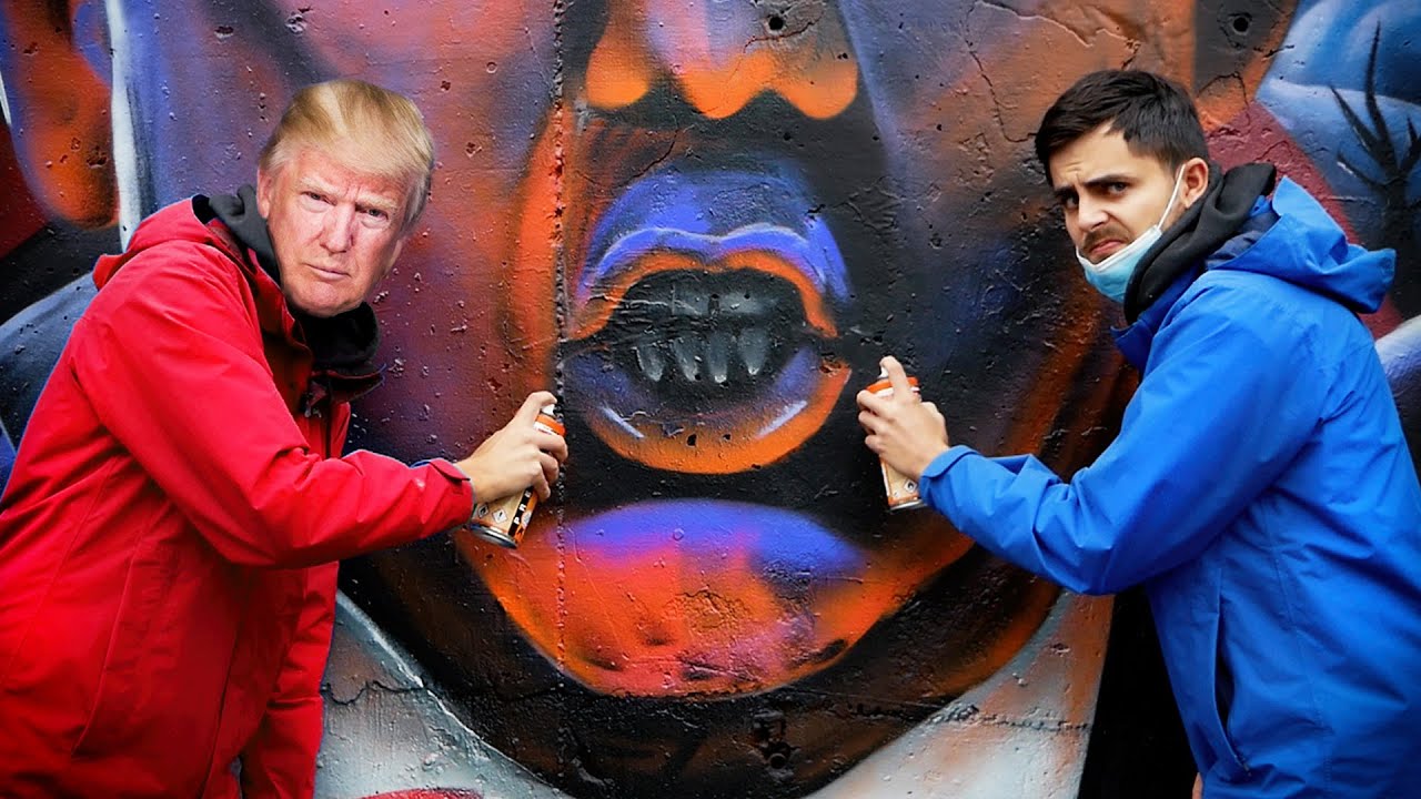 Painting a SAD Halloween wall (ft. Donald TRUMP) - YouTube
