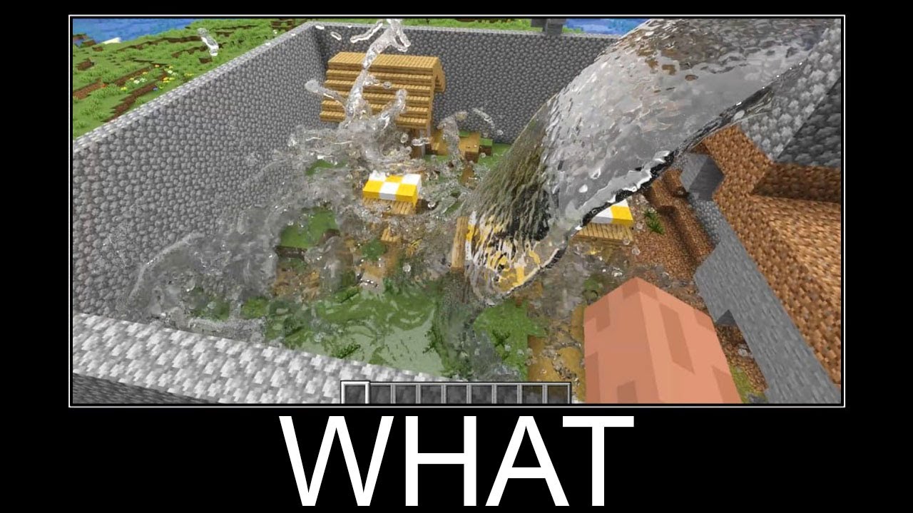 Minecraft wait what meme realistic water tsunami #1 - YouTube